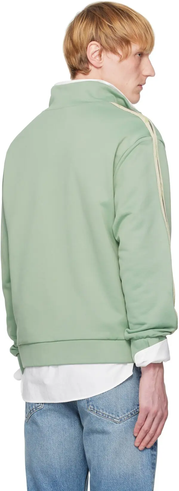 Maison Kitsuné Flash Fox Zipped Track Jacket In 0078 Vert-De-Gris